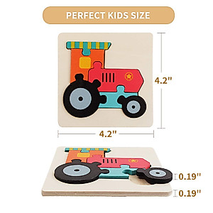 Toddler Puzzles, Wooden Puzzles for Toddlers, 6 Pack Wooden Toddler Puzzles Gifts Toys for Kids 1-3 Years Old, Montessori Early Learning Preschool Educational Toys for Boys and Girls Age 2-4