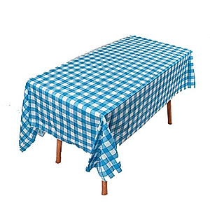 Blue and White Premium Plastic Checkered Flag Tablecloths Picnic Table Covers, Tablecovers Party Favor 54X108Inch of 3 Pcs (2, Blue and White)