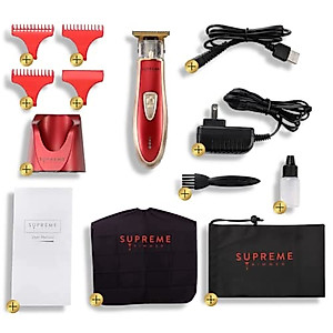Supreme Trimmer Hair Trimmer ST5220 Beard Trimmer for Men, Professional Barber Liner Cordless Hair Clipper – Red T-Shaper Li