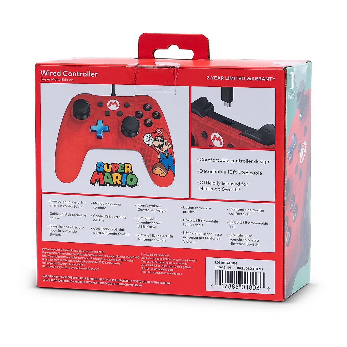 PowerA Wired Controller for Nintendo Switch - Mario, Gamepad, Game controller, Wired controller, Officially licensed