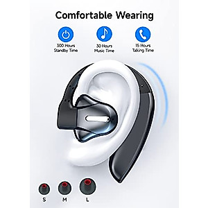 MANKIW Bluetooth Headset with Built-in Three Mic Bluetooth Earpiece V5.3 Hands-Free Wireless Earphones for Driving/Business/Office, Compatible for iOS/Android Cellphone(Black)