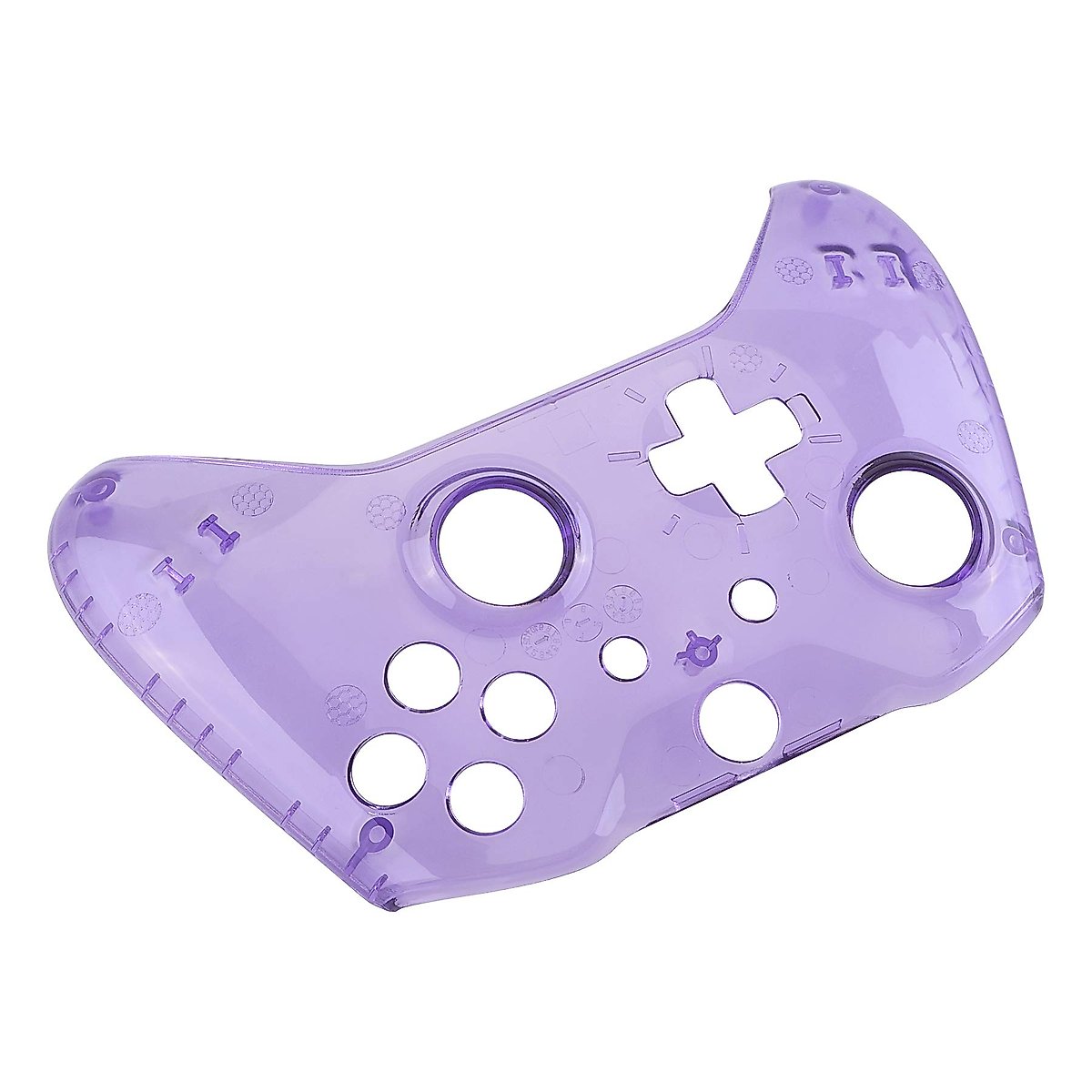 eXtremeRate Transparent Crystal Clear Atomic Purple Faceplate Cover for Xbox One Wireless Controller (Model 1708), Custom Case Front Housing Shell for Xbox One S X Controller - Controller NOT Included