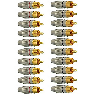 CESS RCA Plug Solder Gold Audio Video Adapter Cable Connector (20 Pack)