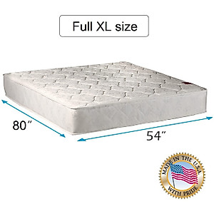 Dream Solutions USA Legacy None Flip One-Sided Mattress Only with Mattress Cover Protector Included - Fully Assembled, Good for Your Back, Innerspring coils, Orthopedic (Full XL)