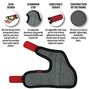 ORTONYX Kids Thumb Immobilizer Brace Thumb Spica Support Splint- Pain, Sprains, Strains, Carpal Tunnel & Trigger Thumb Stabilizer - Wrist Strap - Left and Right Hand / ACJB2303