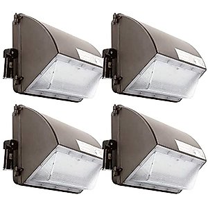 4Pack 100W LED Wall Pack Light, 12000LM Dusk to Dawn Light, Daylight 5000K with Photocell, IP65 Waterproof Outdoor Commercial LED Security Light, 600-800W HPS/MH Replacement, 120V (100w-4pk-new)