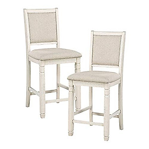 Lexicon Braun Counter Height Chair (Set of 2), Antique White