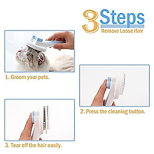 Yintoper Cat Brush with Release Button, Self Cleaning Slicker Brush for Shedding Grooming or Massage, Cat Brush for Indoor Cats Removes Loose Fur, Dog Brush for Short or Long Hair Dogs, Cats, Rabbits