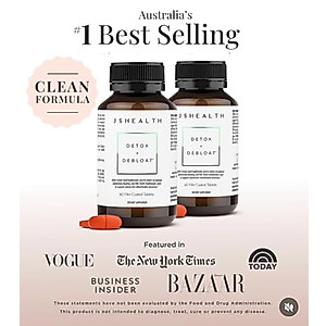 JSHealth Vitamins Detox and Debloat Liver Health Formula | Liver Detox Pills | Debloating Formula with Milk Thistle, Turmeric, Fennel | Liver Cleanse Supplement (60 Tablets)