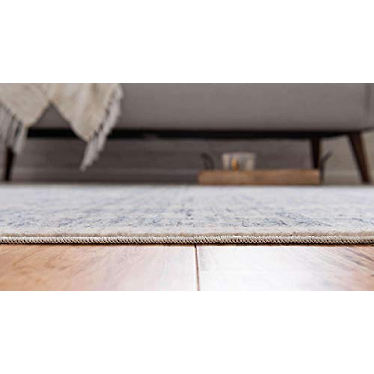Unique Loom Noble Collection Area Rug - Elizabeth (2' 2" x 3' 1" Rectangle, Gray/ Light Blue)