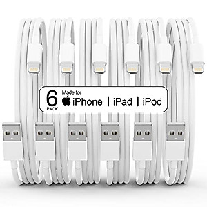 6Pack(3/3/6/6/6/10 FT)[Apple MFi Certified] iPhone Charger Long Lightning Cable Fast Charging High Speed Data Sync USB Cable Compatible iPhone 14/13/12/11 Pro Max/XS MAX/XR/XS/X/8/7/Plus iPad AirPods