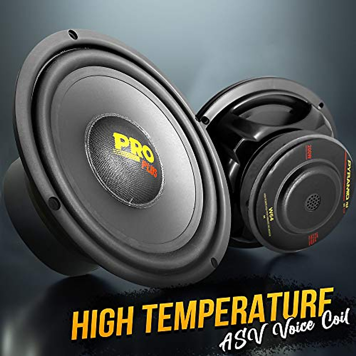 Pyramid Car Mid Bass Speaker System - Pro 6.5 Inch 200 Watt 4 Ohm Vehicle Mid-Bass Component Poly Woofer Audio Sound Speakers w/ 30 Oz Magnet Structure, 2.5” Mount Depth Fits OEM - Pyramid W64