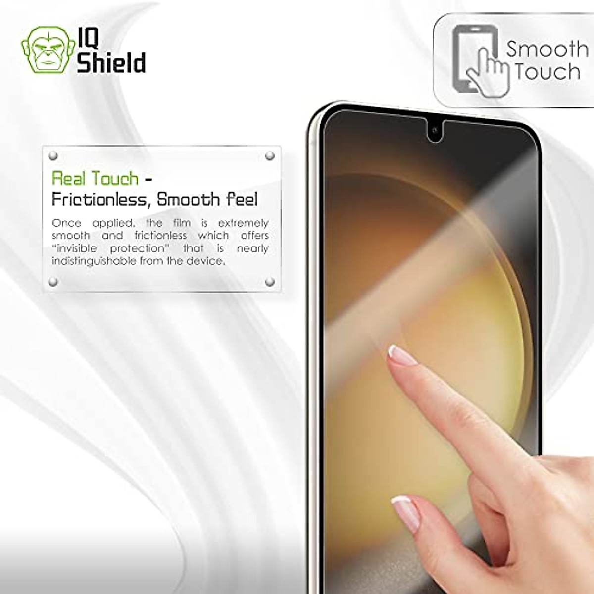 IQShield Screen Protector Compatible with Samsung Galaxy S23 Plus 5G Works with Fingerprint Scanner (2-Pack) Anti-Bubble Clear TPU Film
