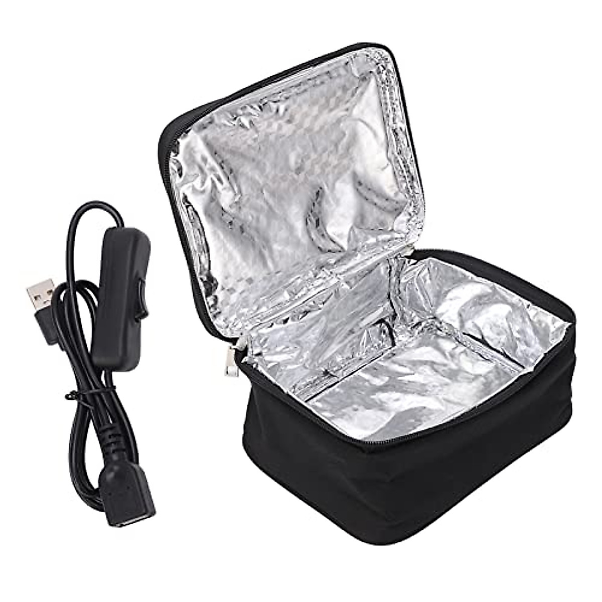 Portable Microwave for Travel, USB Powered Food Warmer Lunch Box Electric Heated Lunch Box for Meals Mini Portable Oven for Reheating Food