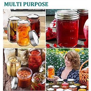 120 PCS Canning Lids,Mason Jar Regular Mouth Canning Lids,Premium Metal Lid Split-Type with Airtight Seal and Leak proof,Use for Home Canning & Food Storage (Silver, 120)