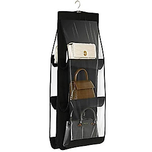 Artist Unknown WSZJJ 6 Pockets Hanging Storage Bag Purse Handbag Tote Bag Storage Organizer Hangers Keep Your Closet or Wardrobe Clean and Tidy (Color : A)