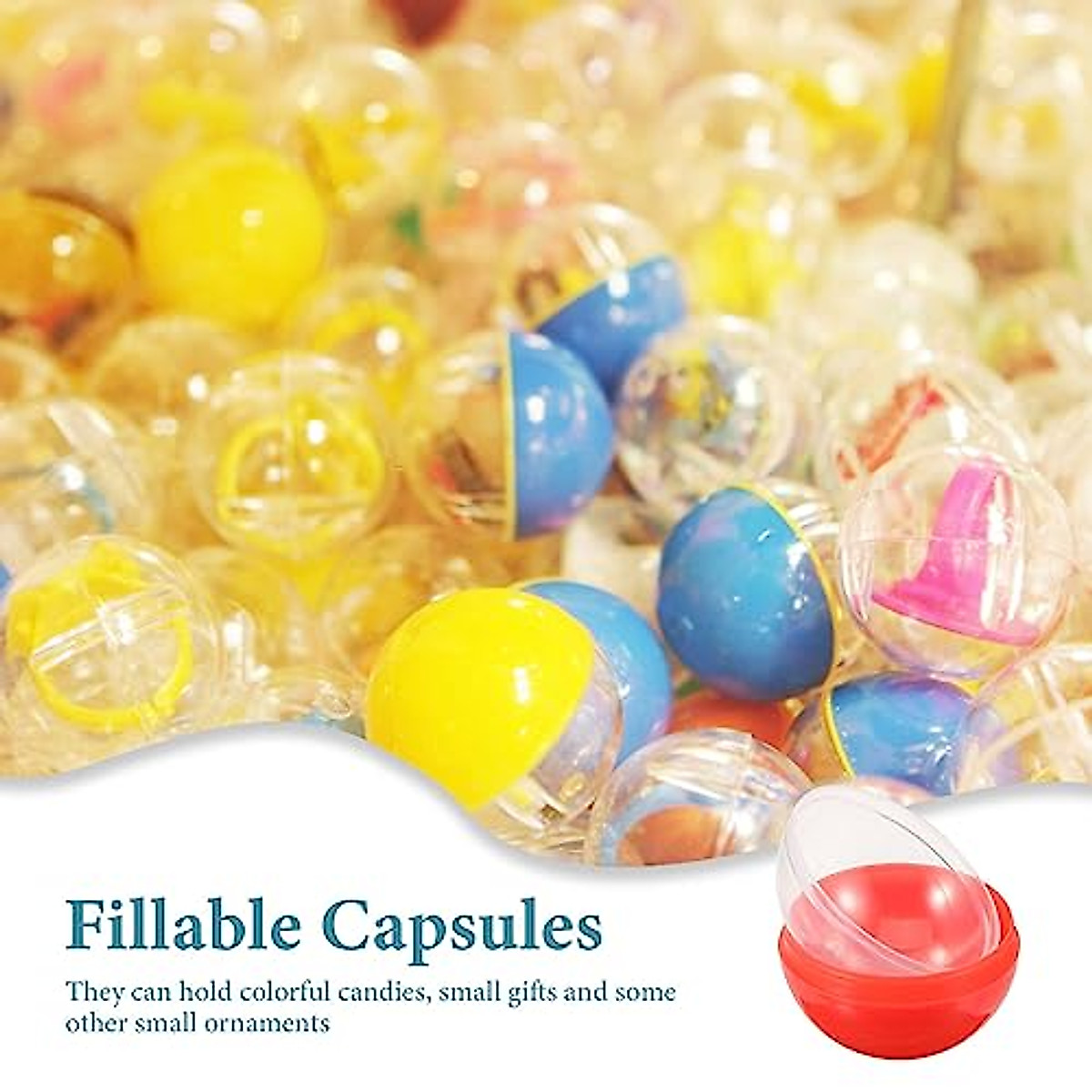 ABOOFAN Gum 50pcs Small Round Capsules Clear Containers Toys Empty Fillable Capsules Twisted Balls for Gumball Vending Machines Surprise Gift Vending Machine