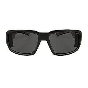 BOOGIE Bomb BG103 Floating Safety Sunglasses: Matte Black frame, Smoke PC Safety lens, Non-Slip Gray foam lining, ANSI Z87+ Compliant, UVA/UVB, Safe for Rugged Activity, Wet Conditions.