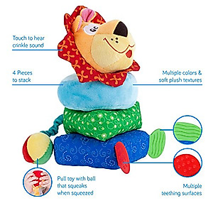 Nuby Build a Buddy- Plush Ring Stacker, Lion