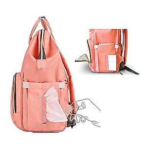 Alexia Land Diaper Bag Backpack Large Capacity for Baby Care Wide Open Design and Waterproof Fabric (Black)