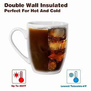 Urbanstrive 16 oz Large Coffee Mug with Handle Tea Cup Novelty Coffee Cup Idea Gift for Men Women Office Work, White