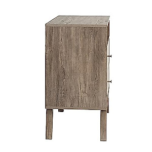 Prepac Milo 2-drawer Tall Nightstand with Open Shelf, Drifted Gray