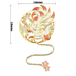 BLBMH Metal Bookmarks Kitsune Bookmark Pretty Fox Book Marker Cool Reading Book Mothers Day Gifts for Readers Girls Women Best Friend -K10