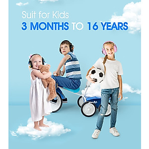 Hocazor HZ015 Kids Ear Protection-SNR 27dB Safety Earmuffs Durable Composite Material Hearing Protector Girls Noise Cancelling Headphones - Pink Ice Cream