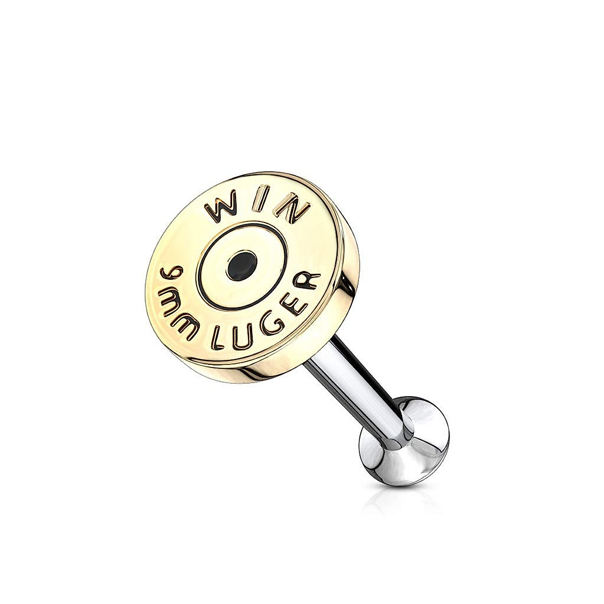 Pierced Owl Internally Threaded Bullet Back Casing Labret Monroe Cartilage Ear Stud (5/16" (8mm) Length)