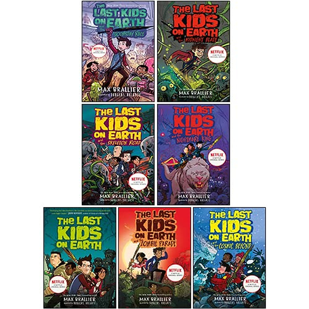 The Last Kids On Earth Collection 7 Books Set By Max Brallier (Last Kids On Earth, Zombie Parade, Nightmare King, Cosmic Beyond, Midnight Blade, Skeleton Road & Doomsday Race)