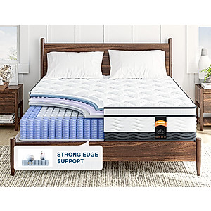 Maxzzz King Mattress in a Box 12 Inch Bamboo & Gel Infused Memory Foam Pocket Spring Hybrid Mattress - Medium Firm - CertiPUR-US Certified