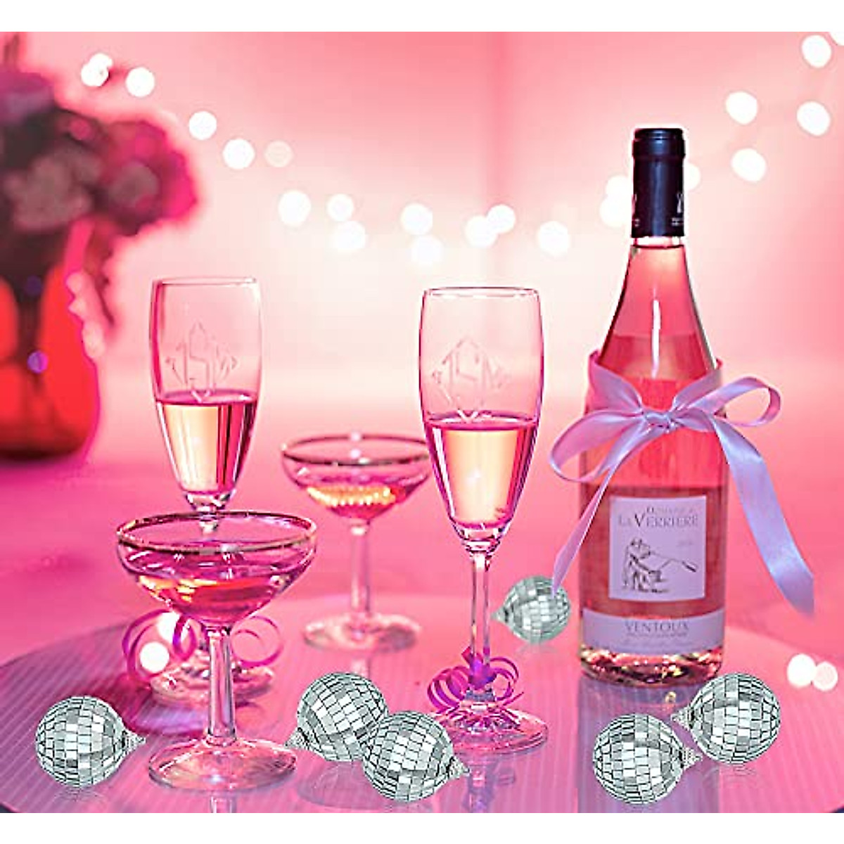 Gondiane 12 Pcs 1.6 Inches Disco Ball Ornaments Silver Mirror Balls for Christmas Tree Wedding Party Decoration