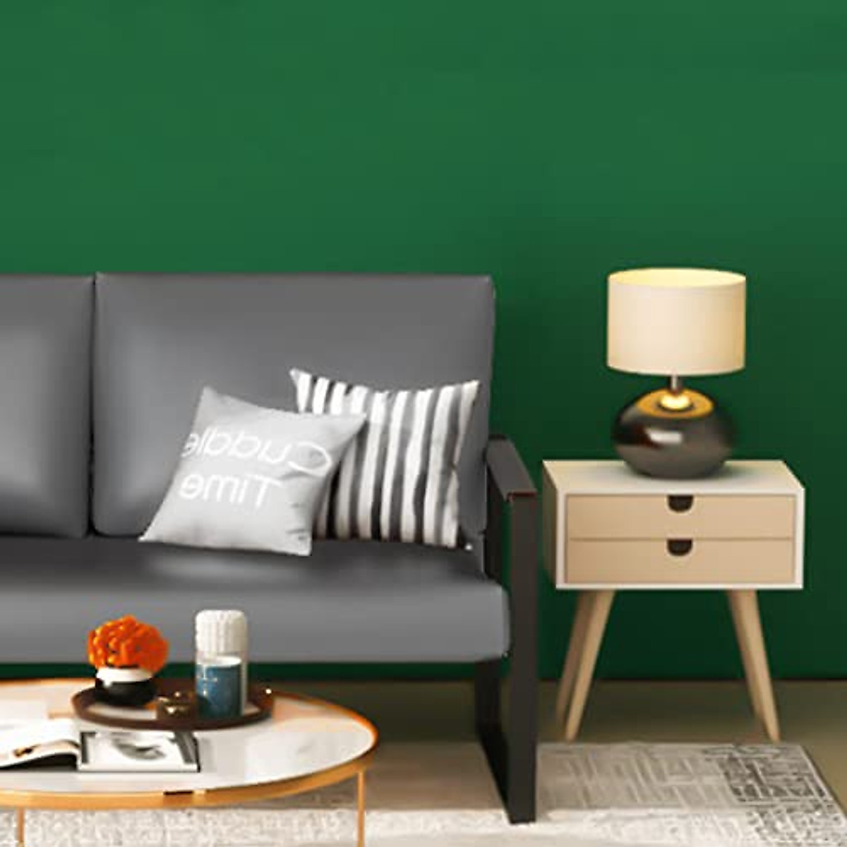 Lamerge Mid-Century Modern Leather Loveseat, 2-seat Loveseat Sofa Couch,Living Room Loveseat Metal Armchair Accent Chair,Upholstered Sofas for Small Space,Bedroom, Apartment,Easy-Assembly, Grey