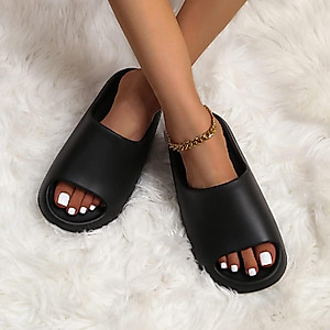 Unisex Pillow Slippers Slides for Women and Men, EVA Comfort Super Soft Quick Drying Rubber Shower Cloud Slides, Lightweight Spa Massage Summer Sandals for Adult Couples Indoor and Outdoor