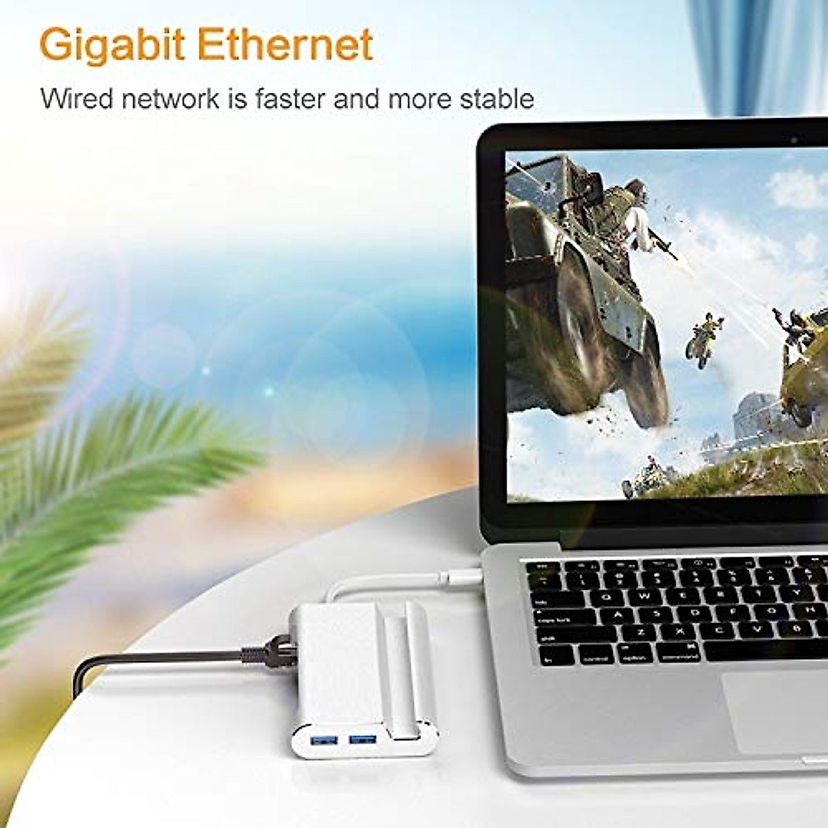 Leya-US Spare Part HW-TC20 7 in 1 Type-C/USB-C Multifunctional Extension HUB Adapter with Holder