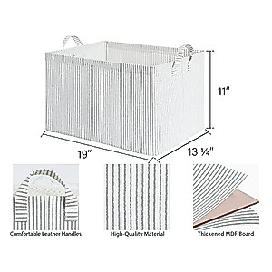 StorageWorks 45L Extra Large Fabric Storage Bins with Fabric Handles 2 pack, Decorative Storage Boxes, Storage Basket With Lid And Handles 2 pack