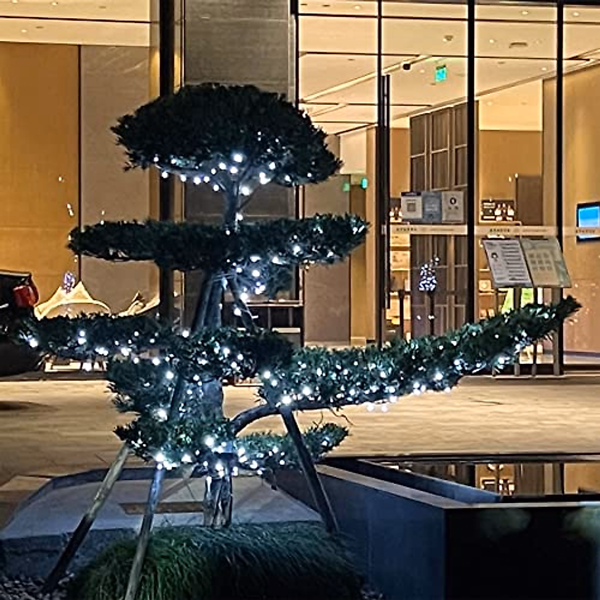 INMKALI Solar String Lights Outdoor Waterproof Big & Super Bright LED Christmas Lights 2-Pack 2400MAH 144FT 400L Fairy Lights 8 Lighting Modes for Garden Patio Tree Party Wedding (Cool White)