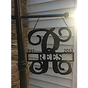 PK Décor Personalized Garden Flag for Outside - Decorative Welcome Last Name Personalized Metal ACM Yard Sign - 14 inch - Customized All Seasons Family Established Garden Flag Stand Option