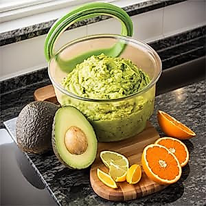 Defresit 2Pcs Guacamole Keeper-4 Cups with Airtight Lid Fresh Longer Guacamole Saver Food Storage Containers for Dips-