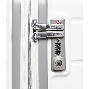 Samsonite Freeform Hardside Expandable with Double Spinner Wheels, Checked-Large 28-Inch, White