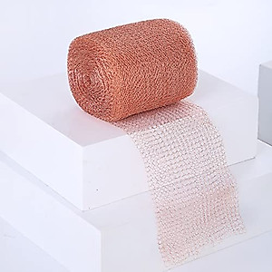 SOTEE Copper Mesh - 4" x 45 Feet, Ideal for Distilling, Double Layer Copper Mesh Fill Fabric DIY Kit, Perfect Hole Filler, Pure 100% Copper Roll