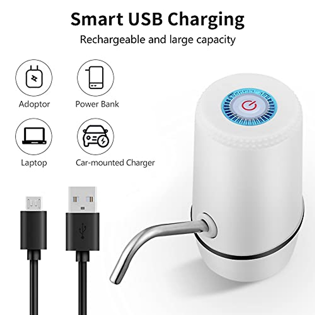 Water Dispenser for 5 Gallon Drinking Water Bottle, Electric Water Pump for 5 Gal Bottle, Portable Water Jug and Automatic Design for Home, Office and Kitchen