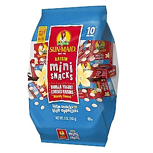 Sun-Maid Vanilla Yogurt Coated Raisins - (10 Pack) 0.5 oz Mini Snack-Size Box - Yogurt Covered Dried Fruit Snack for Lunches and Snacks