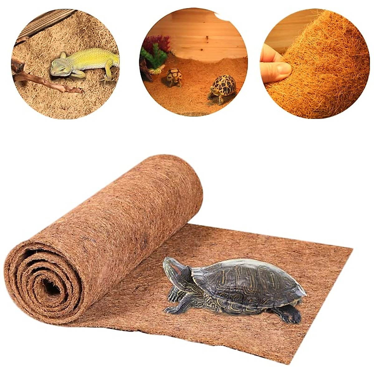 BATRC SYXYSM Natural Coconut Palm Fiber Mat Reptile Lizard Snake Chameleon Carpet Reptile Supplies Moisture-Proof Substrate (Size : 5.75 * 15.75in)