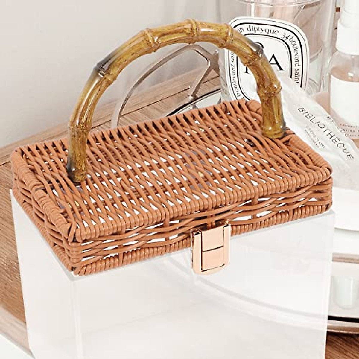 Zerodeko Box makeup travel vanity bag with mirror large desk travel cosmetic case cosmetic cases for traveling transparent storage case skin care storage Bamboo bridesmaid Organizer Acrylic