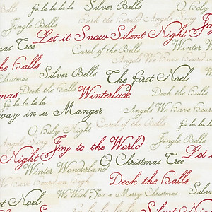 Moda Fabrics A Christmas Carol Christmas Carols Words - Snowflake - 44354-11 Fabric by The Yard