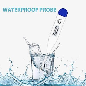 Thermometer for Fever, Quick Reading Digital Waterproof Oral Thermometer with Fever Indicator and Memory Recall, Best Accurate Rectum Armpit Reading Thermometer for Baby Kids and Adults