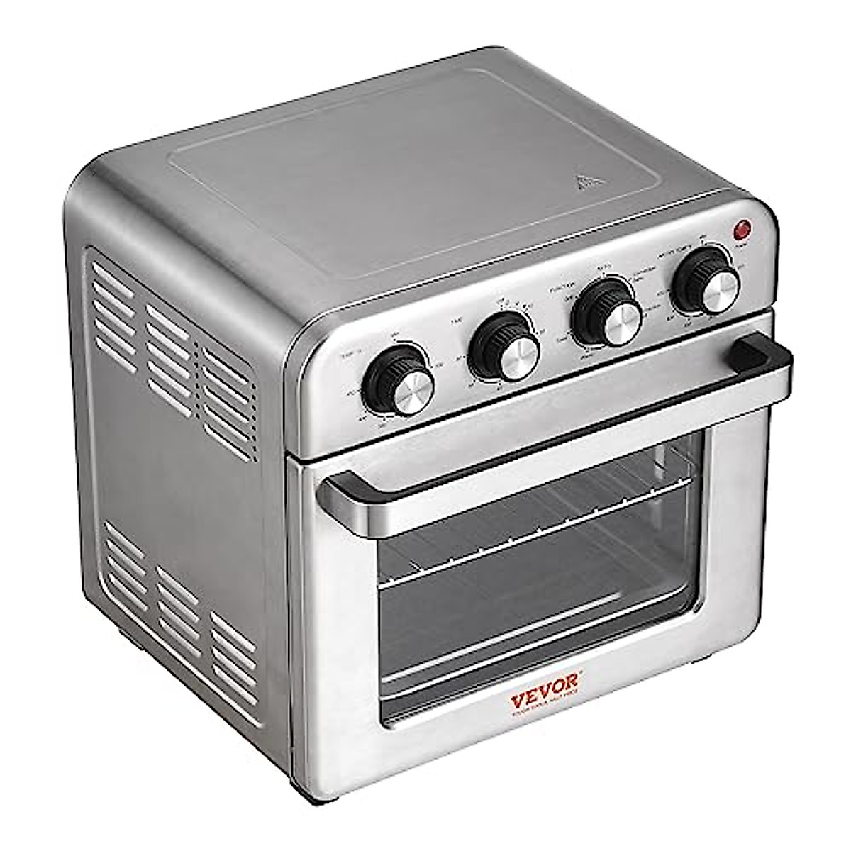 VEVOR 7-IN-1 Air Fryer Toaster Oven, 18L Convection Oven, 1700W Stainless Steel Toaster Ovens Countertop Combo with Grill, Pizza Pan, Gloves, 6 Slices Toast, 12-inch Pizza, Home and Commercial Use