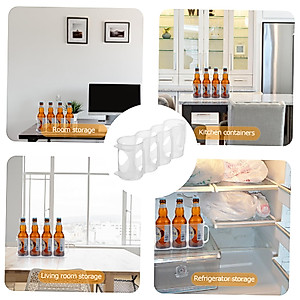 Hemoton 2pcs Refrigerator Organizer Bins Drink Holder Storage Bin Portable Pop Soda Can Dispenser Beverage Holder for Fridge Storage Sliding Freezer Kitchen Countertops Cabinets