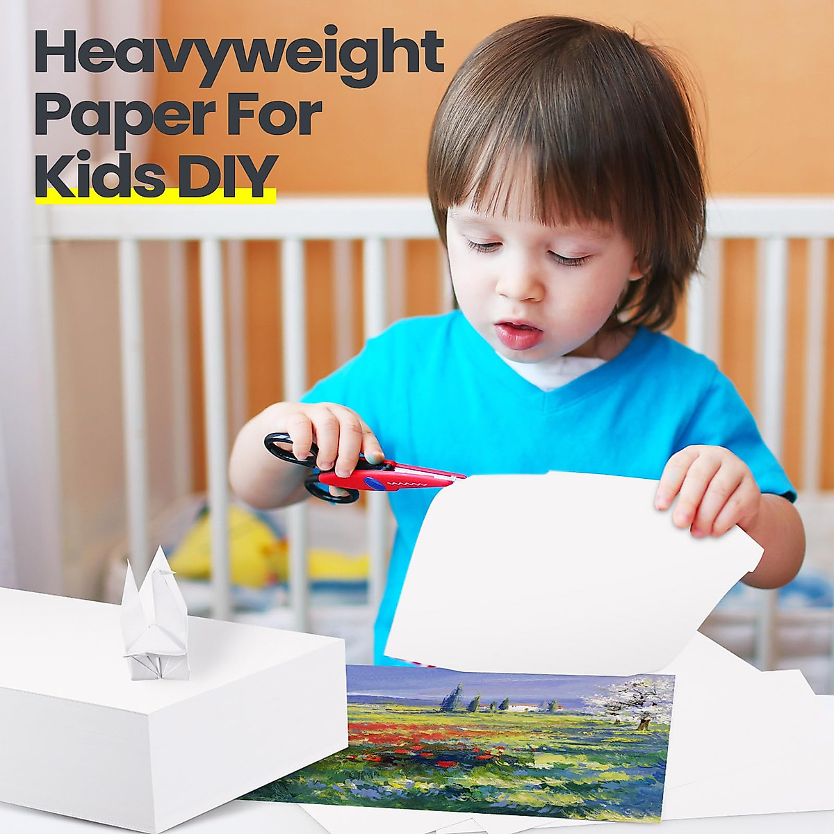 Harloon 500 Sheets White Construction Paper Bulk Heavyweight Construction Paper A4 Size Thick Cardstock for DIY Craft, 120 GSM